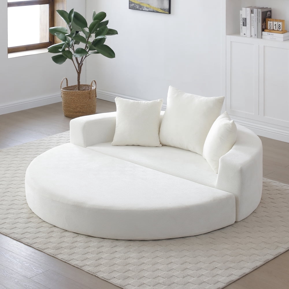 Convertible Loveseat Sofa Bed, Round Sofa Bed, Foldable Futon Sofa ...