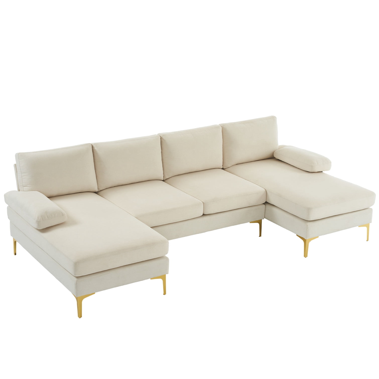 Convertible Sectional Sofa 110" U-Shape Sofa Couch 4-Seat Couch with ...