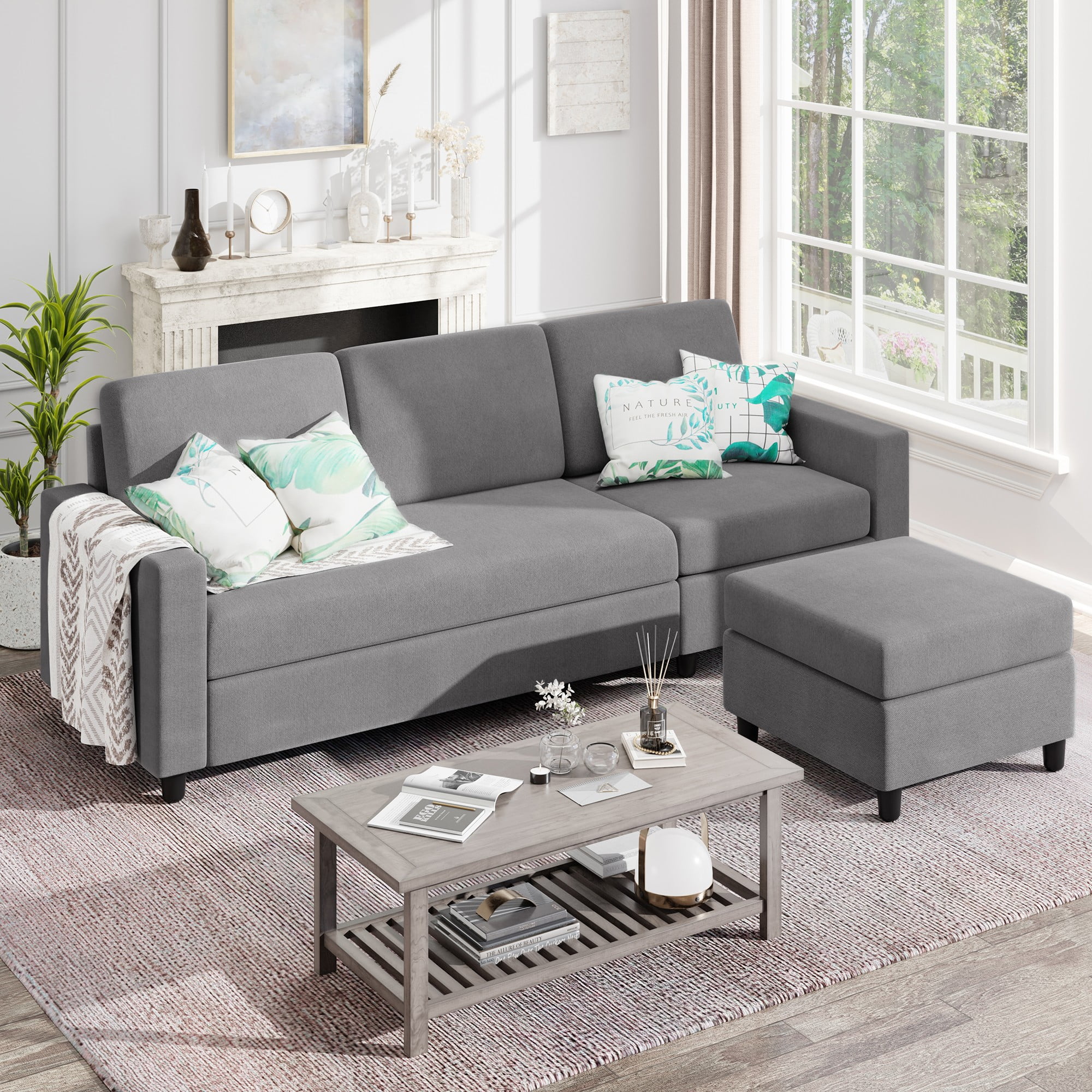 Convertible Sectional Sofa Couch,3 Seat L Shaped Couches with Storage ...