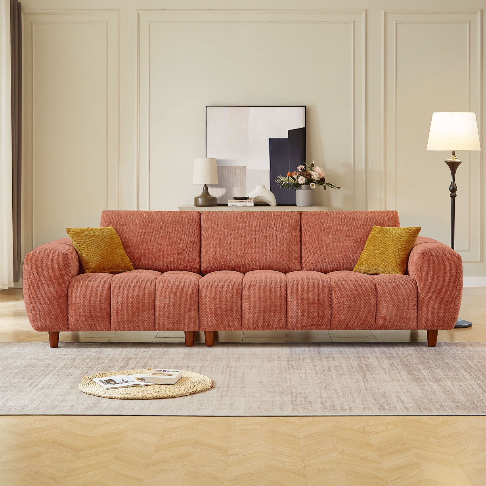 Convertible Sectional Sofa Couch, L Shaped Fabric Couch with 2 ...