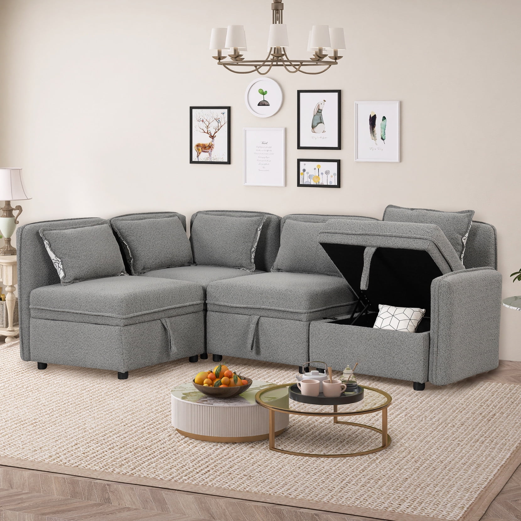 Convertible Sectional Sofa Couch, Modular Sofa Couches for Living Room ...