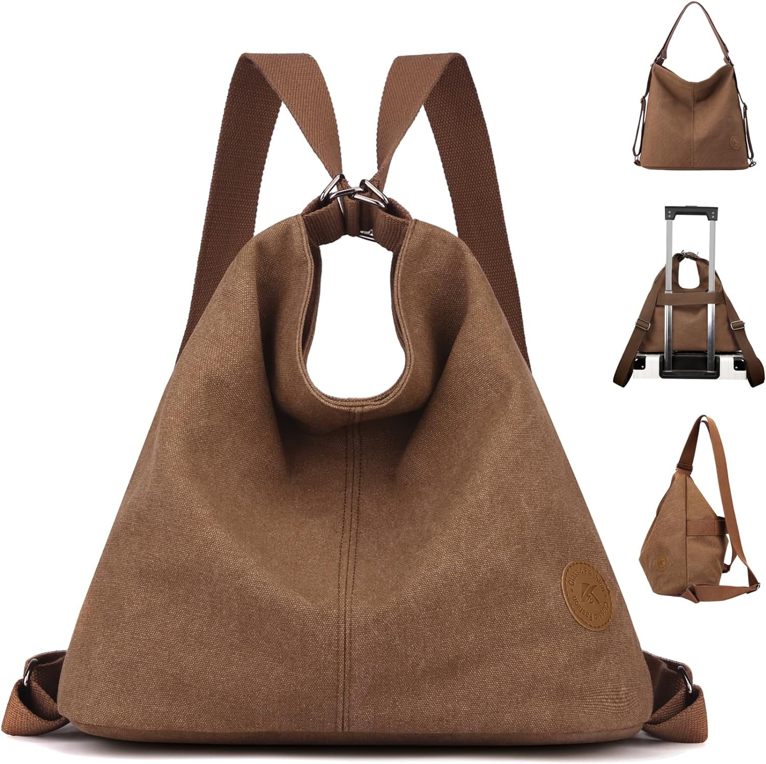 Convertible Shoulder Bag Multi Ways Backpack Crossbody Bag Tote, Vintage Multifunctional Large ...