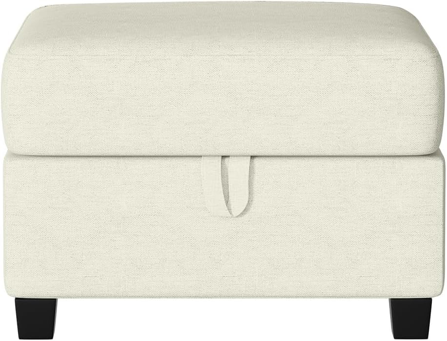 Convertible Single Seater Without Armrest Sectional Sofa Couch Linen ...