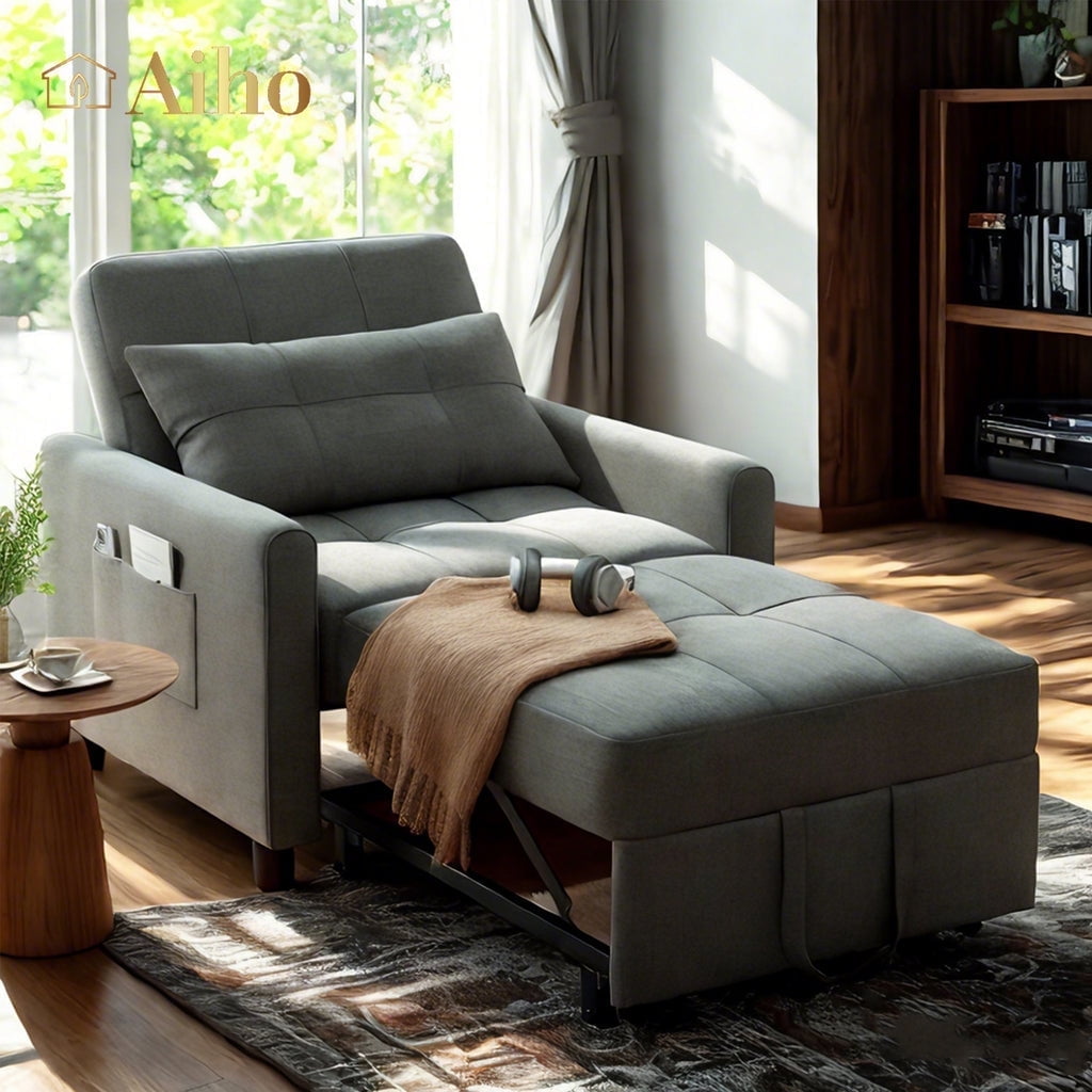 Aiho Mid-Century Modern Indoor Glider Nursery Accent Chair with Soft ...