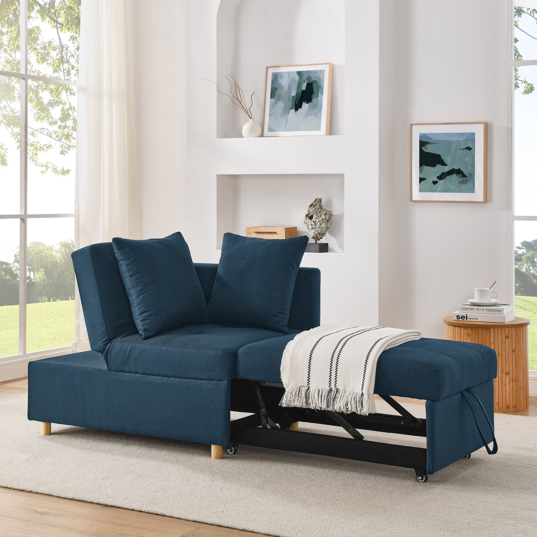 Convertible Sleeper Chair Sofa Bed, 3-in-1 Pull Out Sofa Chair, Modern ...
