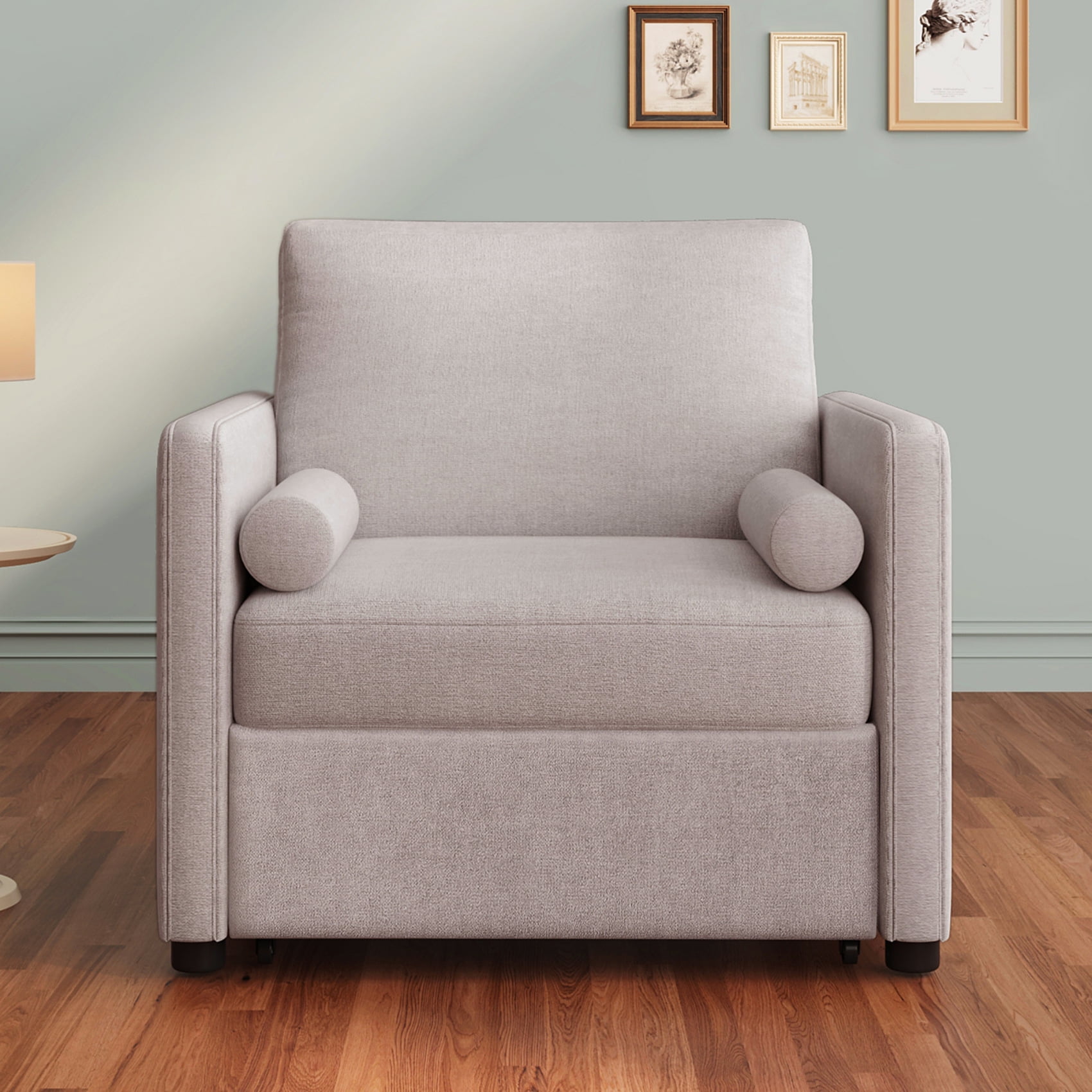 Convertible Sleeper Sofa Arm Chair, 3 in 1 Pull Out Deep Seat Chaise ...