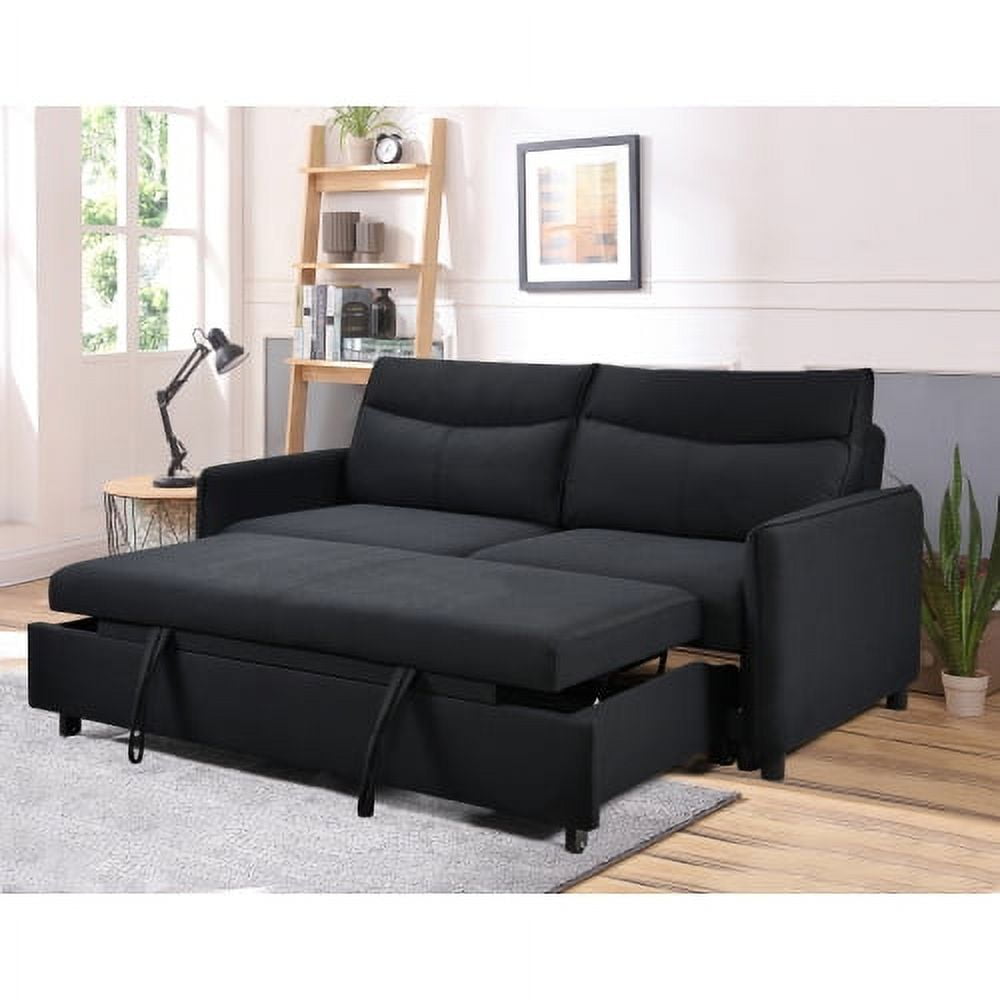 Convertible Sleeper Sofa Bed, 3 in 1 Fabric Loveseat Futon Sofa Couch ...