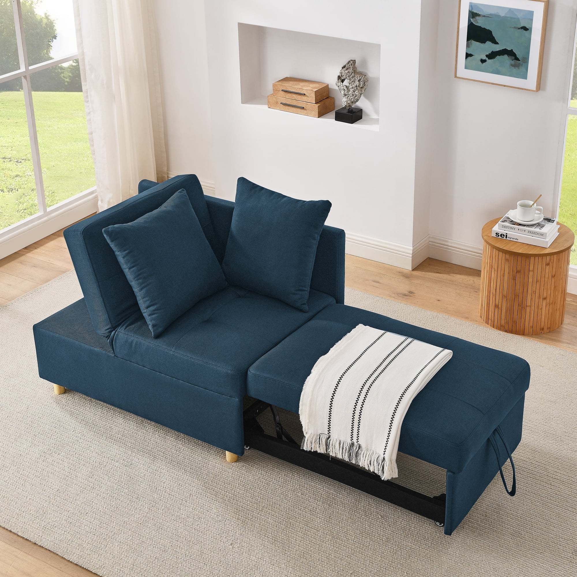 Convertible Sleeper Sofa Chair – Adjustable Recliner with Pull-Out Bed ...