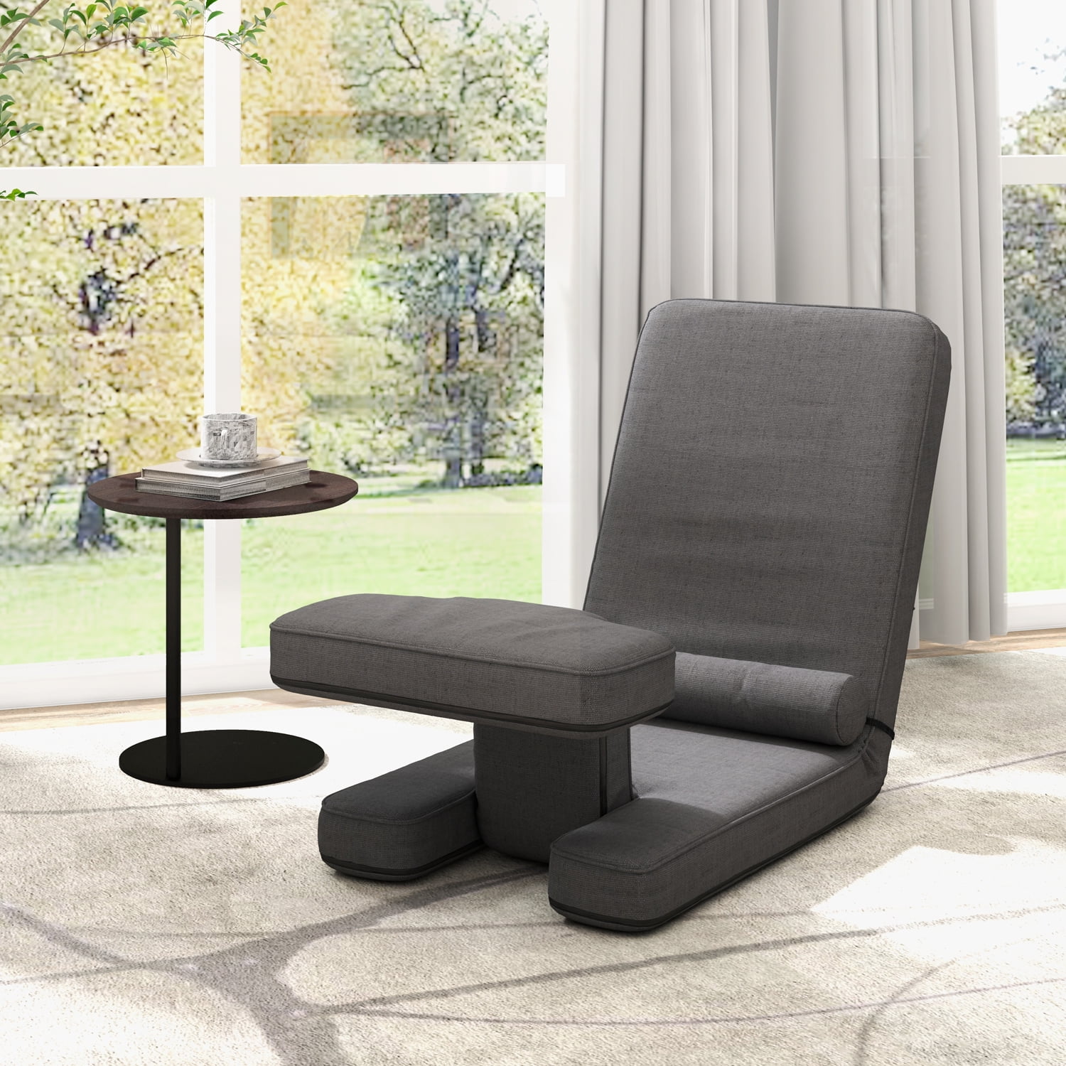 Convertible Sleeper Sofa Chair, Adjustable Single Sofa Couch with Table ...