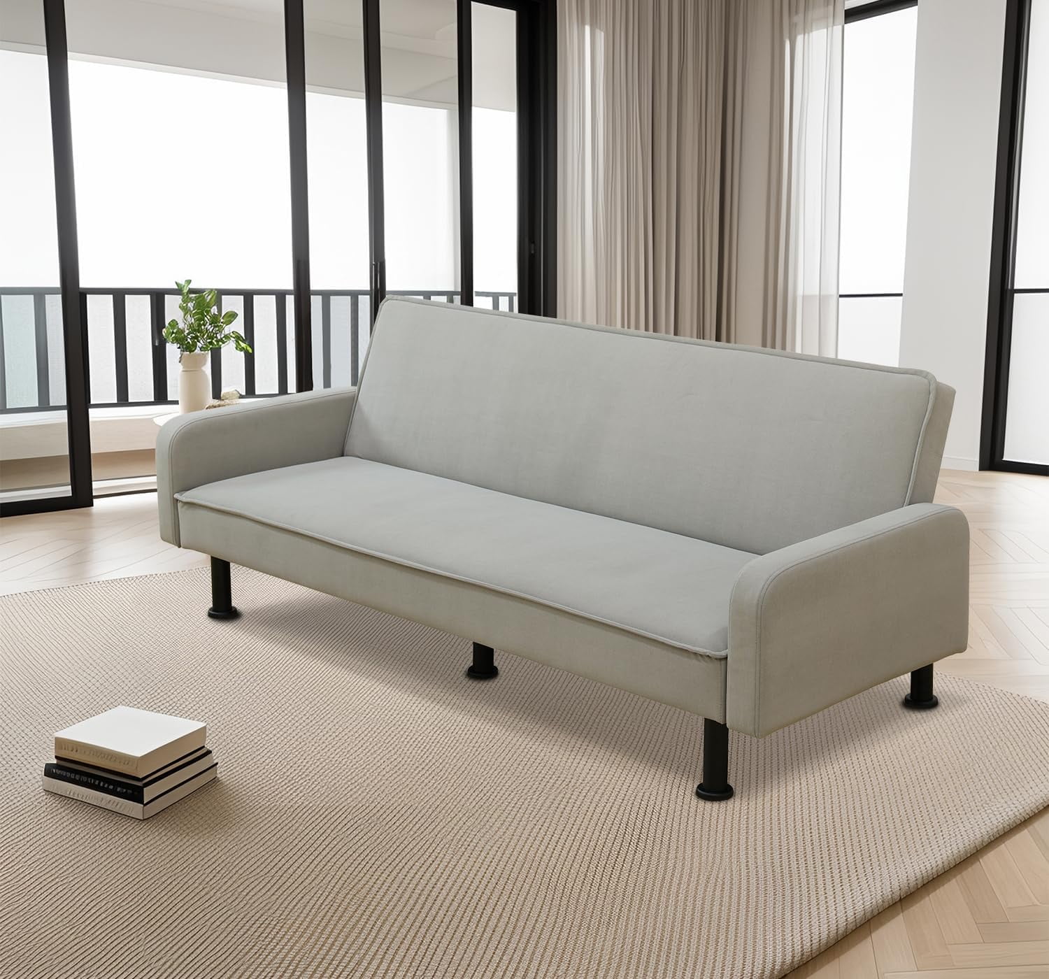 Convertible Sofa Bed with Adjustable Backrest 3 Positions, Convertible ...