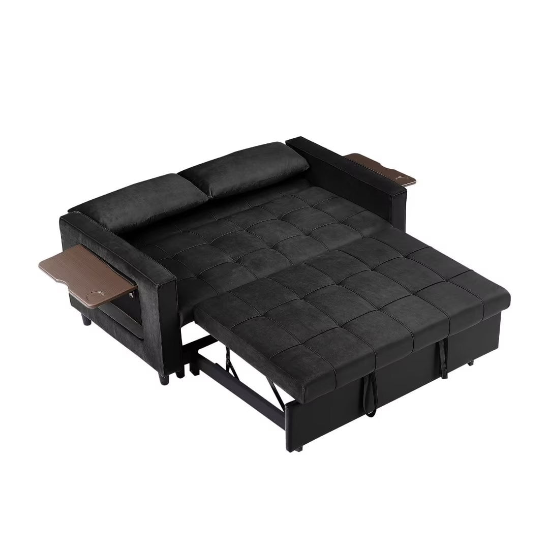 Convertible Sofa Bed with Adjustable Backrest, Pull-Out Sleeper Sofa ...