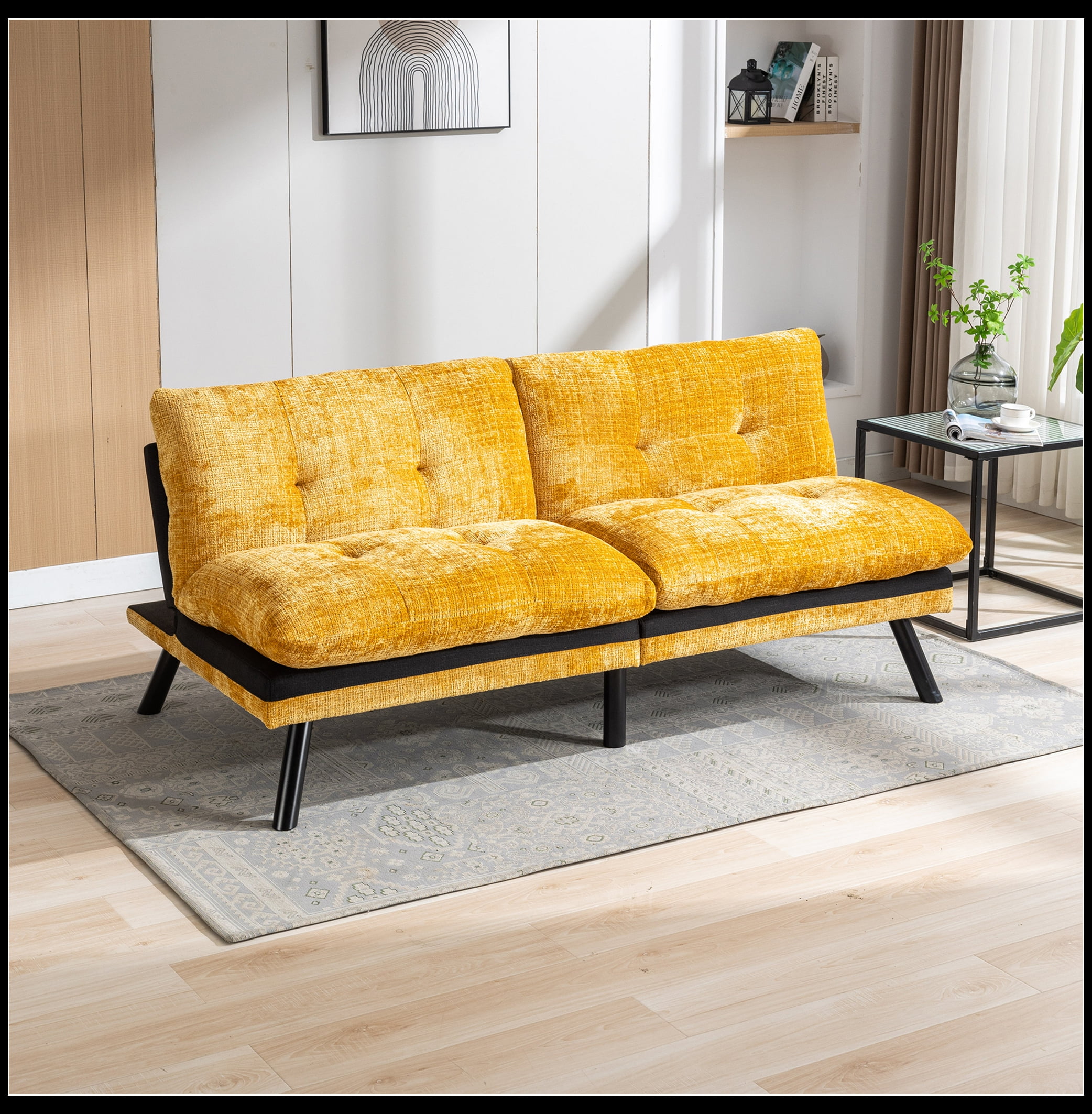 Convertible Sofa Bed Loveseat Futon Bed Breathable Adjustable Lounge ...