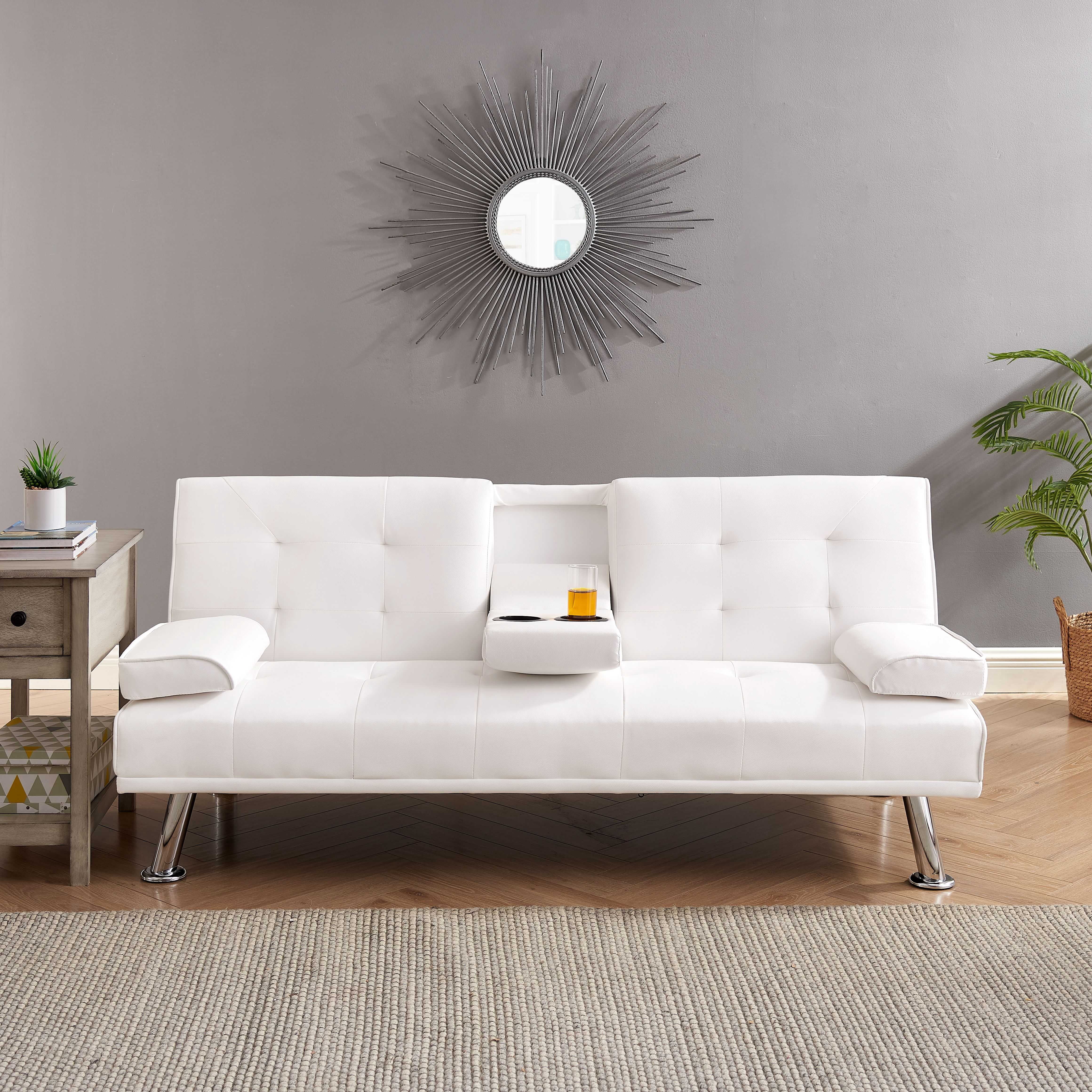 Convertible Sofa Bed, Modern Sleeper Sofa with Adjustable Backrest ...