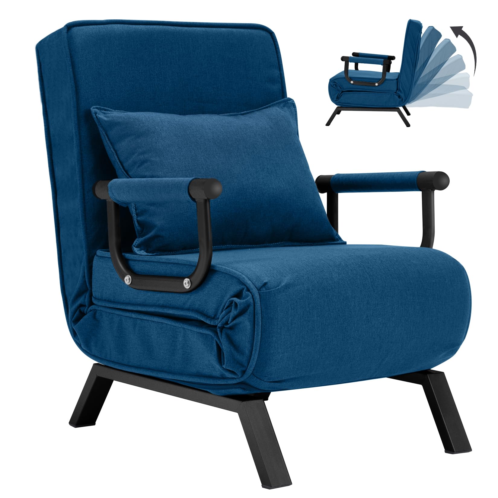 Convertible Sofa Bed Sleeper Chair,Single Person Chaise Lounge Couch ...