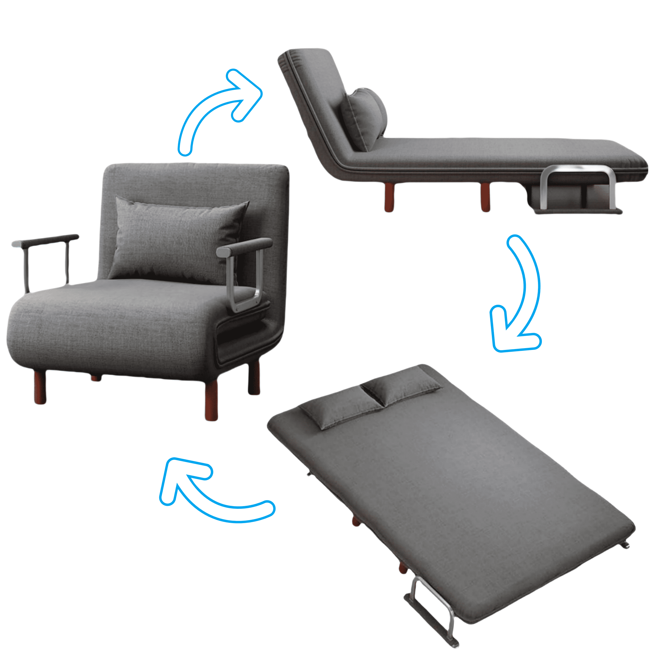 Convertible Sofa Bed Sleeper Chair, Single Person Chaise Lounge Couch ...