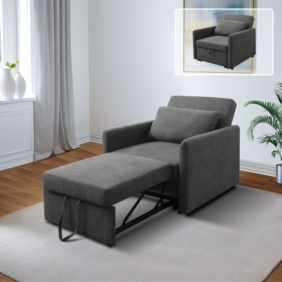 Convertible Sofa Bed - 3-in-1 Pull Out Couch - Velvet - Walmart.com