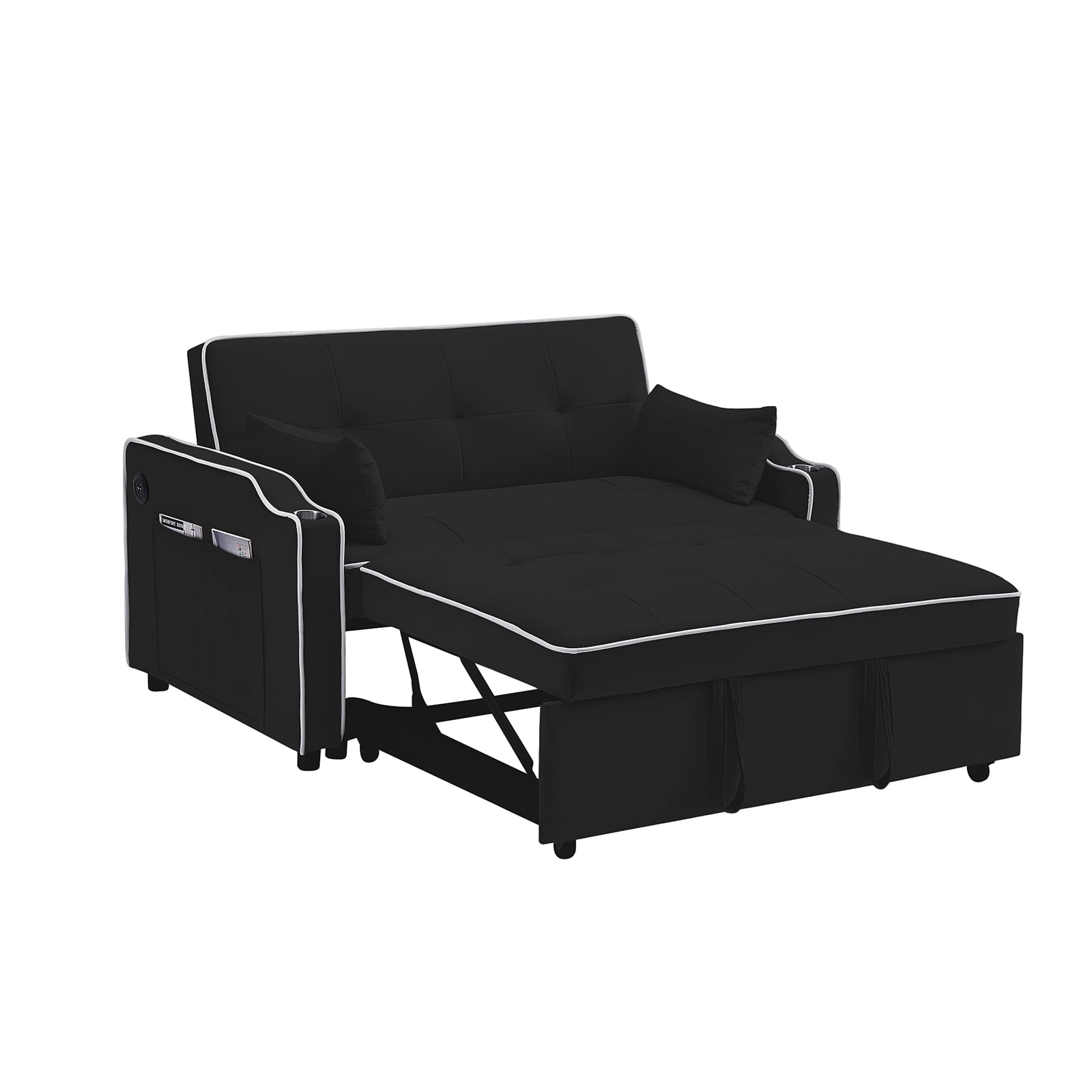 Convertible Sofa Bed With Side Storage Pocket 105° To 180° Adjustable ...