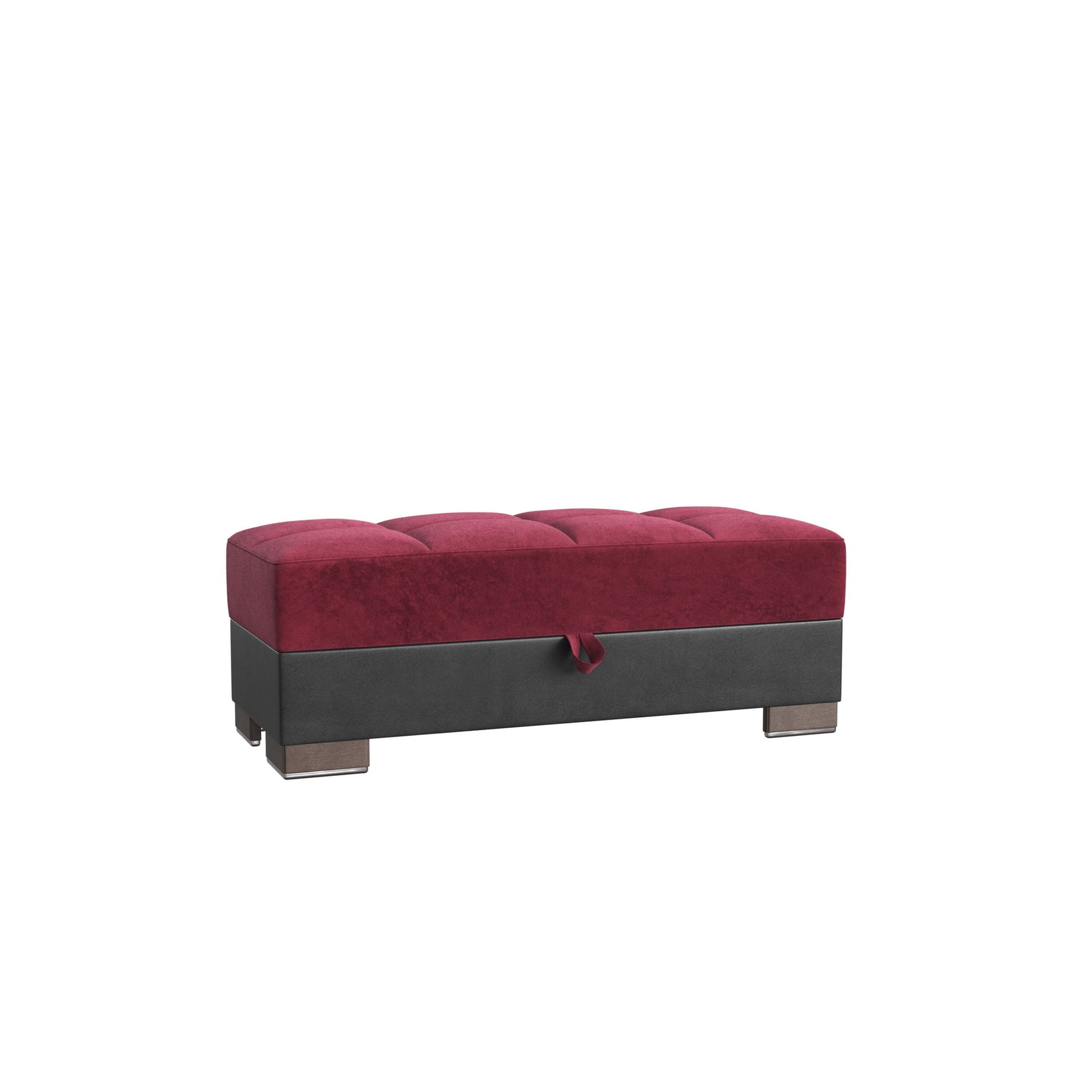 Convertible Upholstered Wood - Trimmed Ottoman | Click - Clack for ...