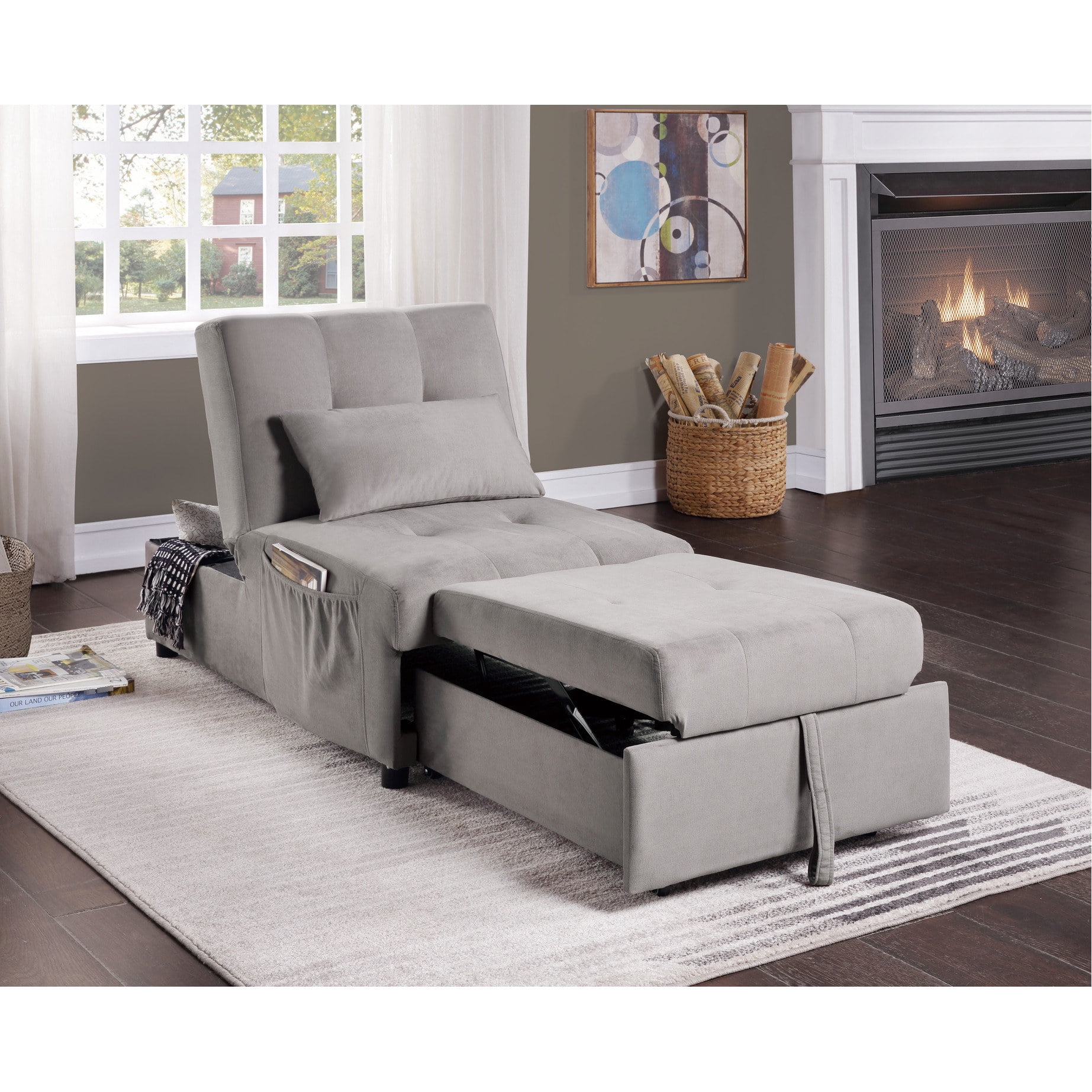Convertible Velvet Bench | Adjustable Top for Seating & Sleeping ...