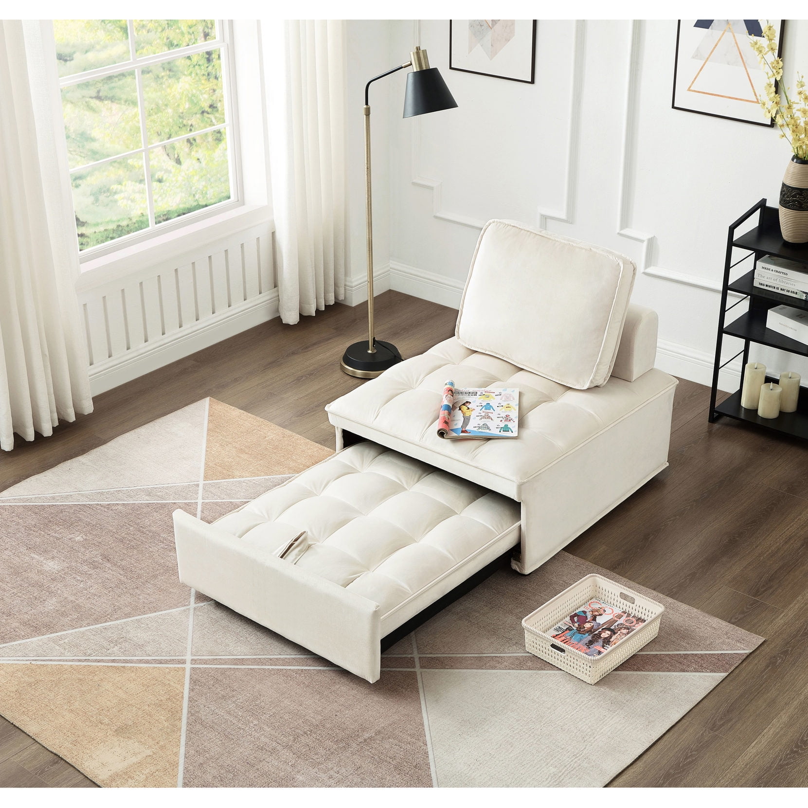 Convertible sofa bed with foam filler and back pillow / Useful in many ...