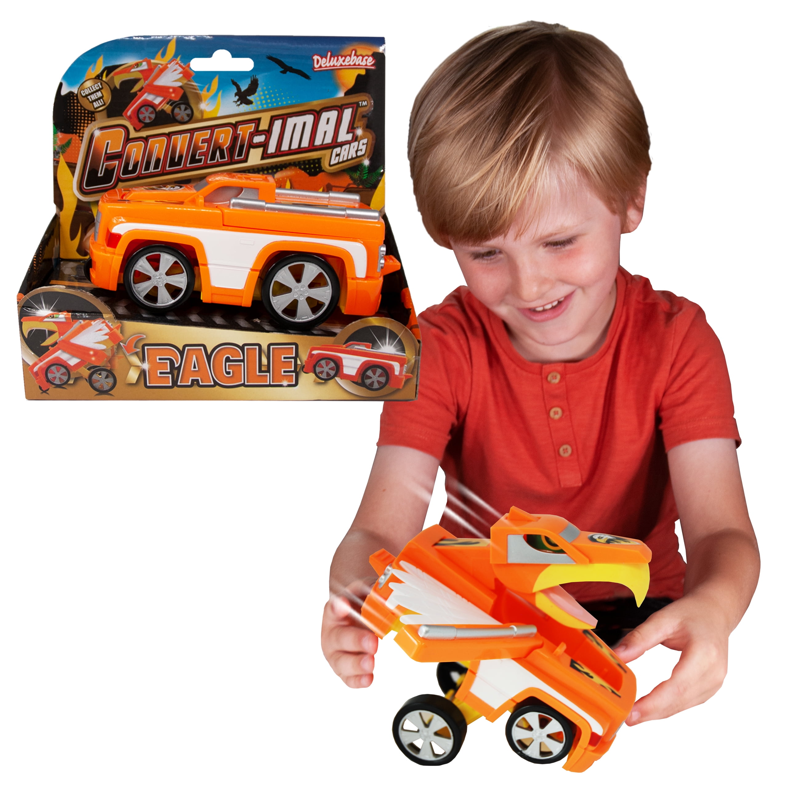 Deluxebase Convertimal Eagle Transforming Car & Robot Toy for Kids ...