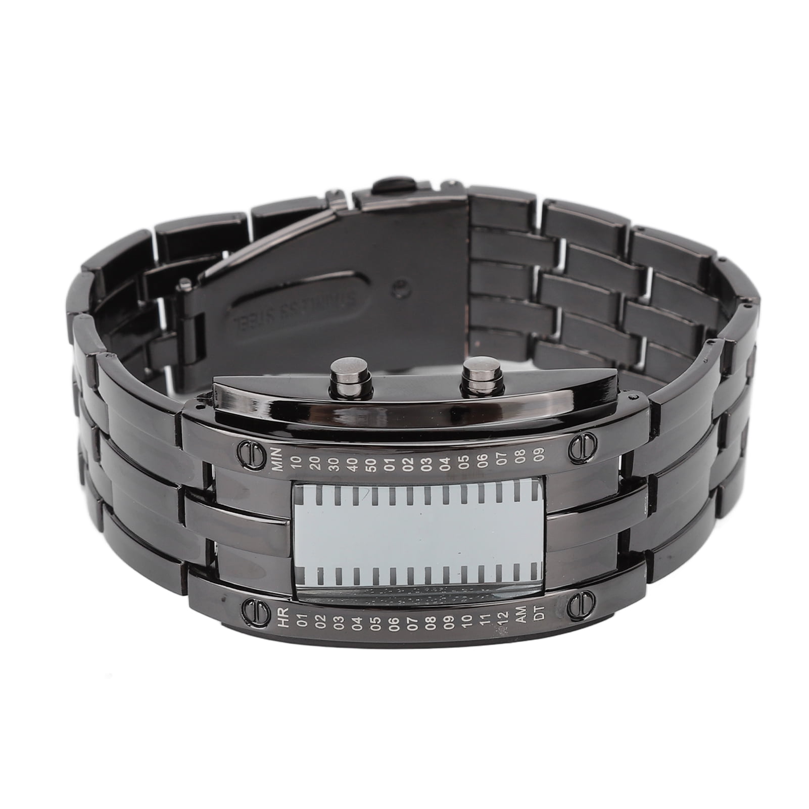 Convex Arc Design, Waterproof, Unique Time Display, Black Wristwatch ...