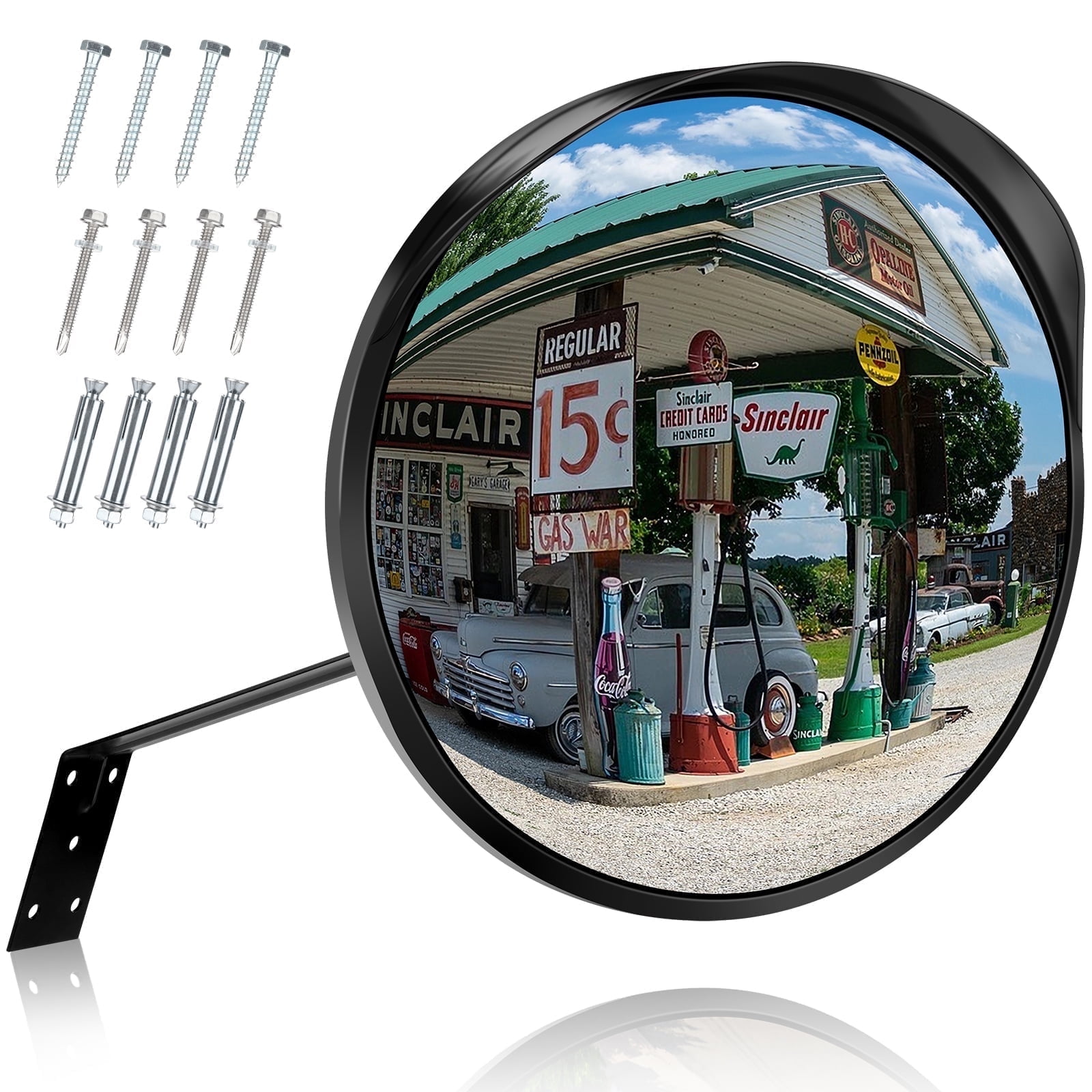 Angooni 12" Adjustable Wide Angle View Security Mirror, Acrylic Convex ...