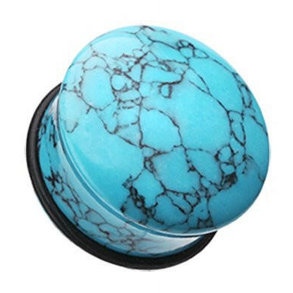 Convex Turquoise Single Flared Ear Gauge Plug Earrings - Walmart.com