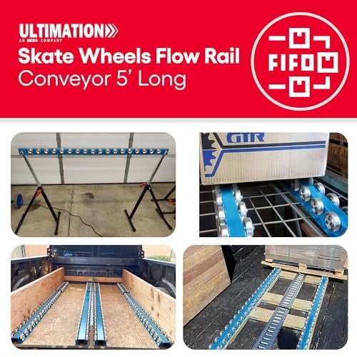 Conveyor Rails- Heavy Duty Flow Rail 5′ Long Skate Wheel Conveyor, T5 ...