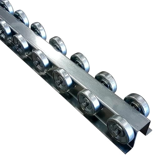 Conveyor Skate Wheel Flow Rail – 5' Heavy Duty Galvanized Steel Track ...