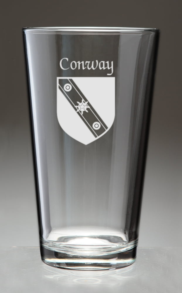 Conway Irish Coat of Arms Pint Glasses - Set of 4 (Sand Etched ...