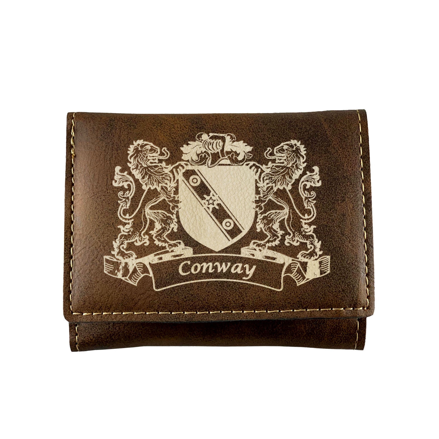 Conway Irish Coat of Arms Rustic Leather Wallet - Walmart.com