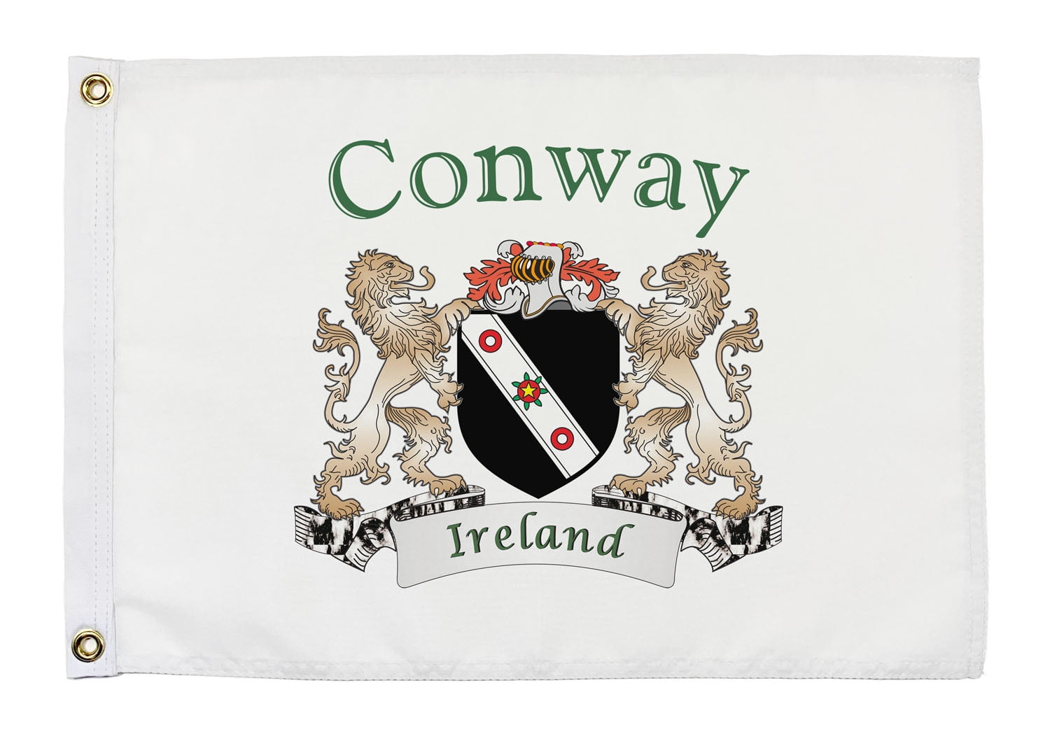 Conway Irish Coat of Arms Small White Flag - 16"x10.5" inches - Walmart.com