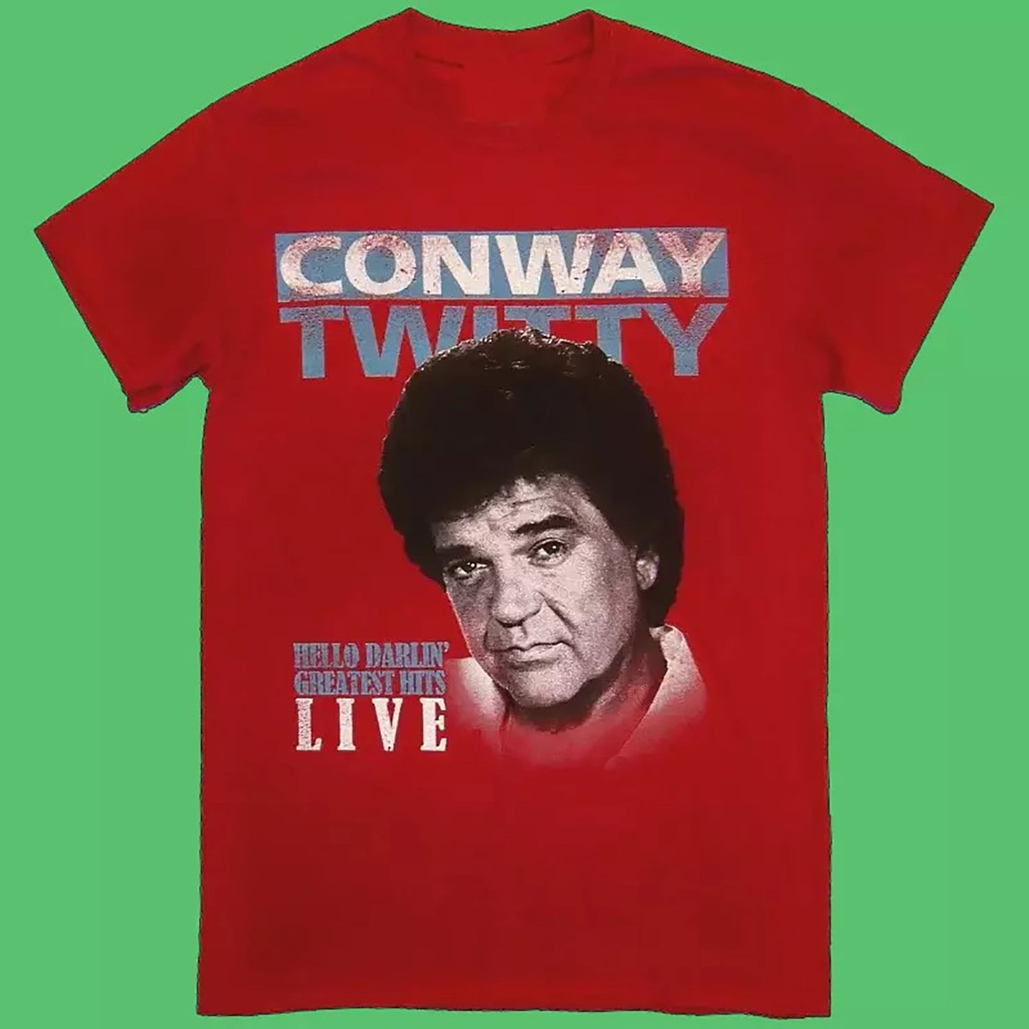 Conway Twitty Antique Cherry Red Hello Darlin' Tee Shirt 3A232 ...