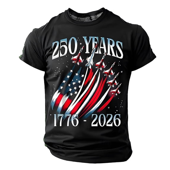 Conzone Mens Graphic T-Shirts Short Sleeve Independence Day Print Crew ...