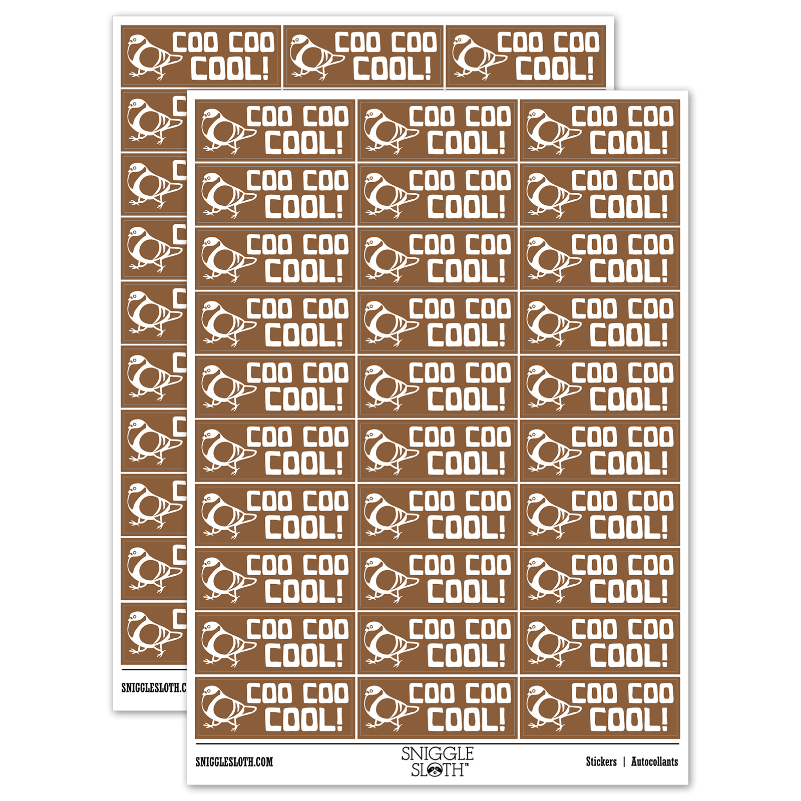 Coo Coo Cool Pigeon Teacher Student School Sticker Set - Brown - Gloss ...