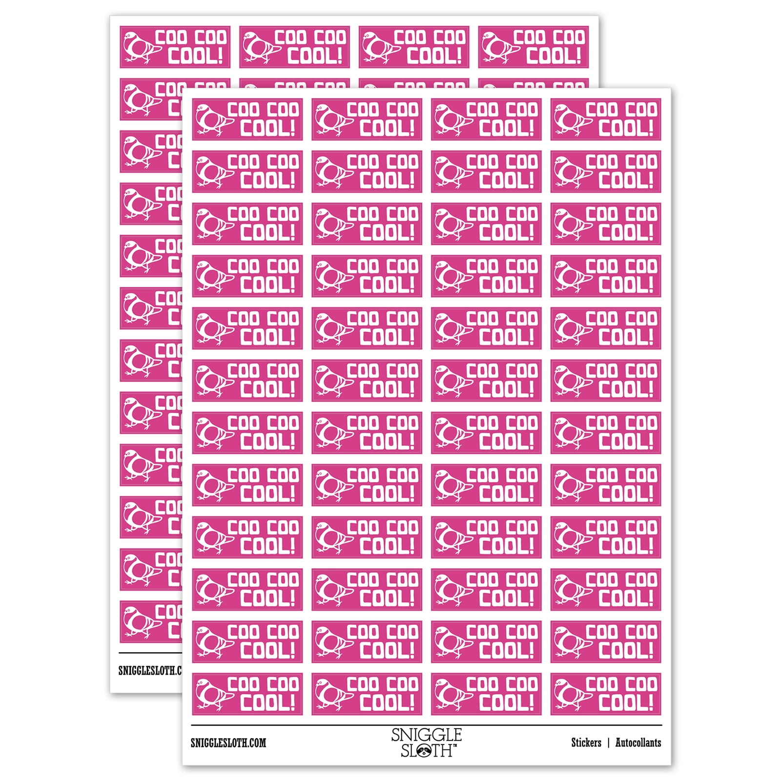 Coo Coo Cool Pigeon Teacher Student School Sticker Set - Hot Pink ...