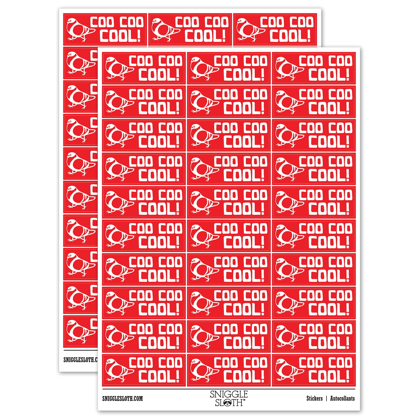 Coo Coo Cool Pigeon Teacher Student School Sticker Set - Red - Gloss ...