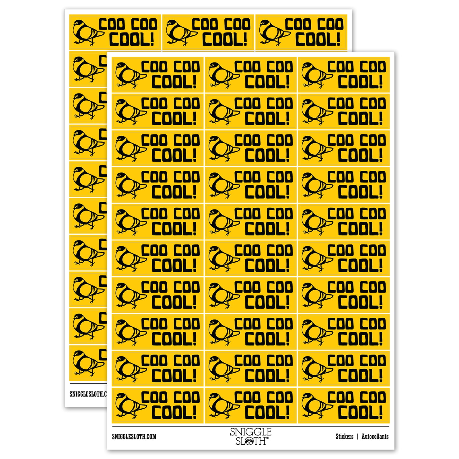 Coo Coo Cool Pigeon Teacher Student School Sticker Set - Yellow - Matte ...