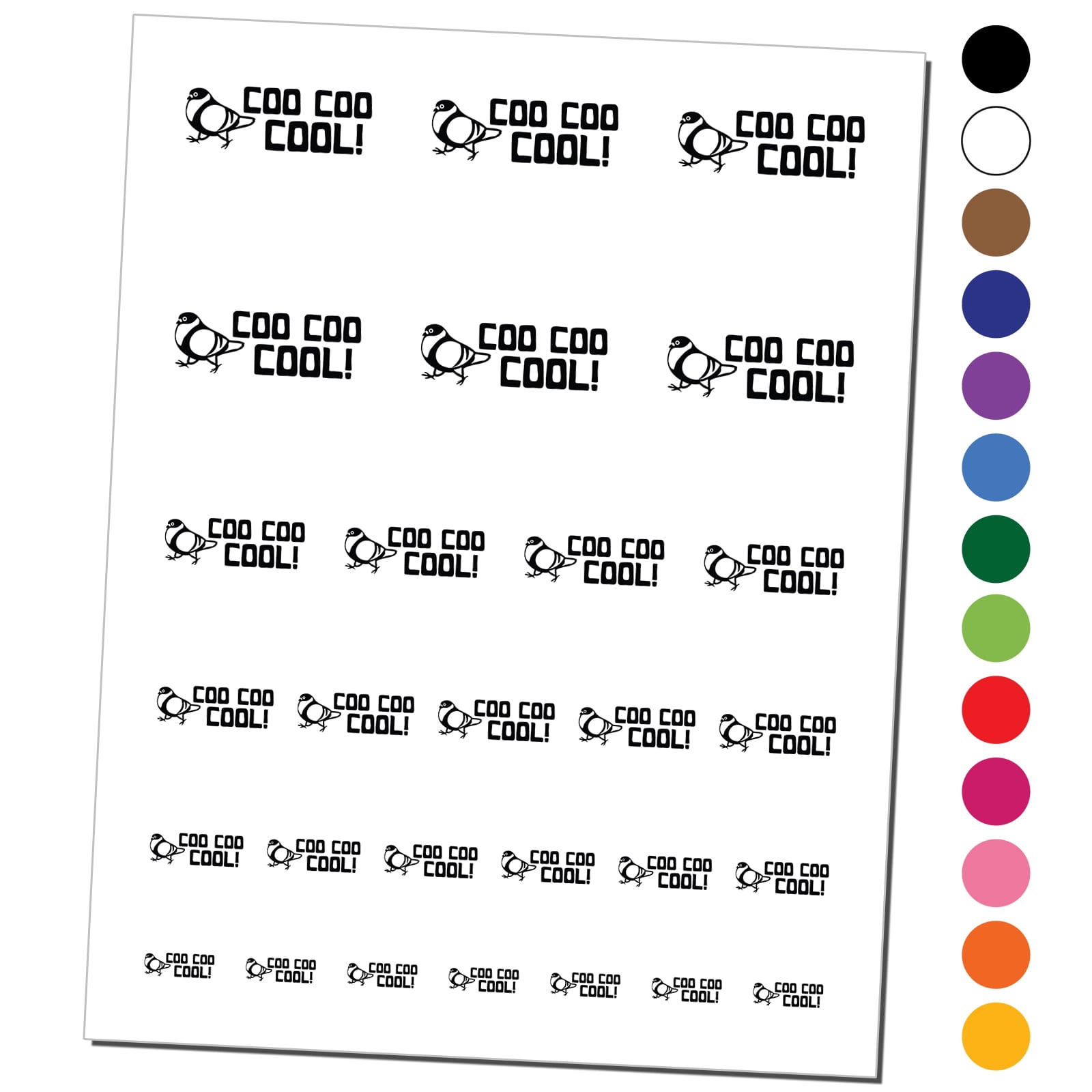 Coo Coo Cool Pigeon Teacher Student School Water Resistant Temporary ...