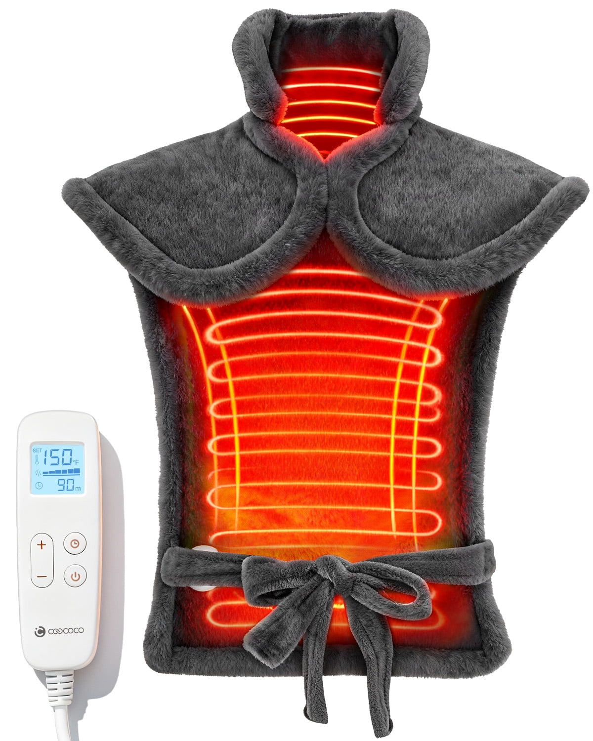 CooCoCo 37"x24" Heating Pad for Neck and Shoulders and Back, Heat Pad ...