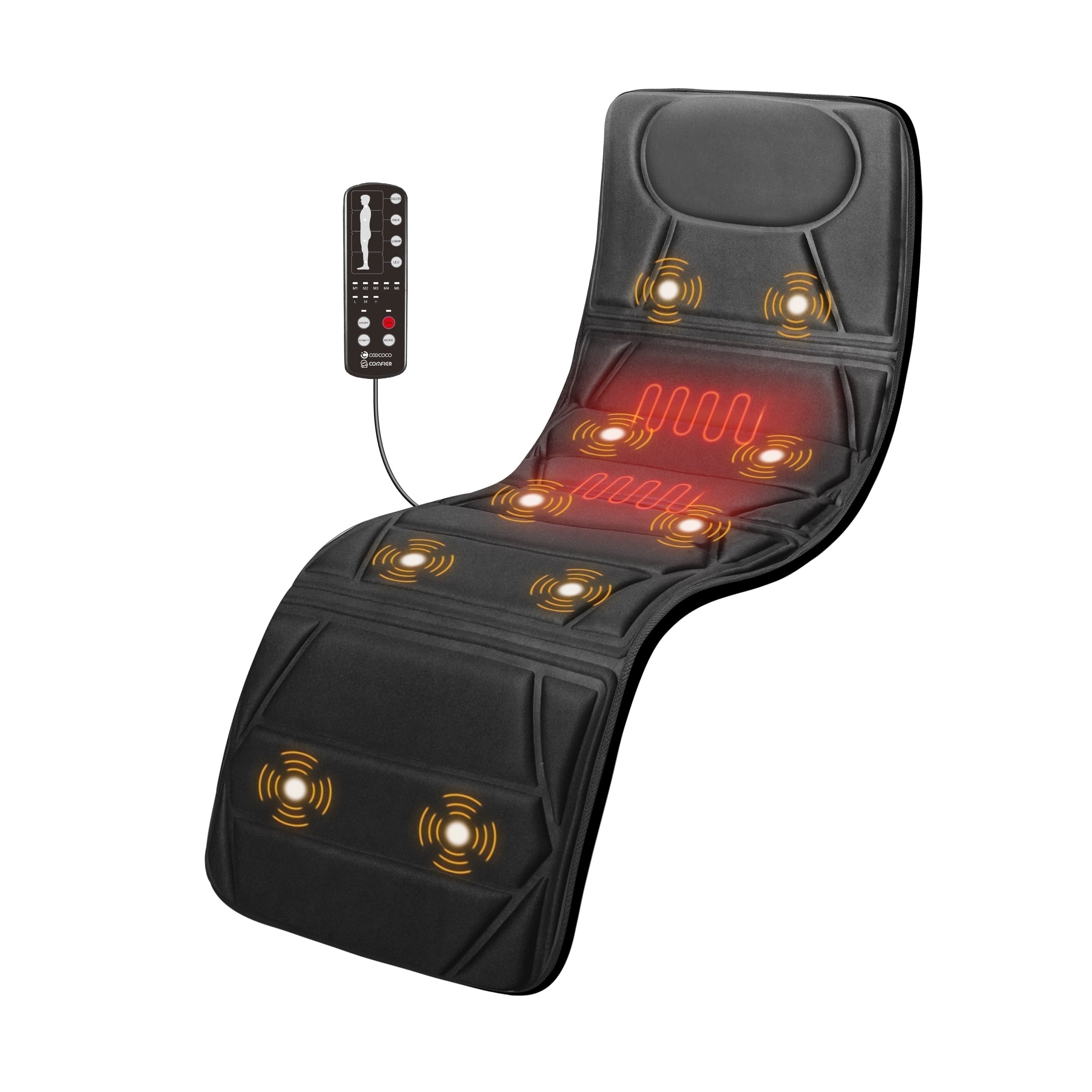 Coococo Full Body Massage Mat with Heat, 10 Motors Vibrating Back ...
