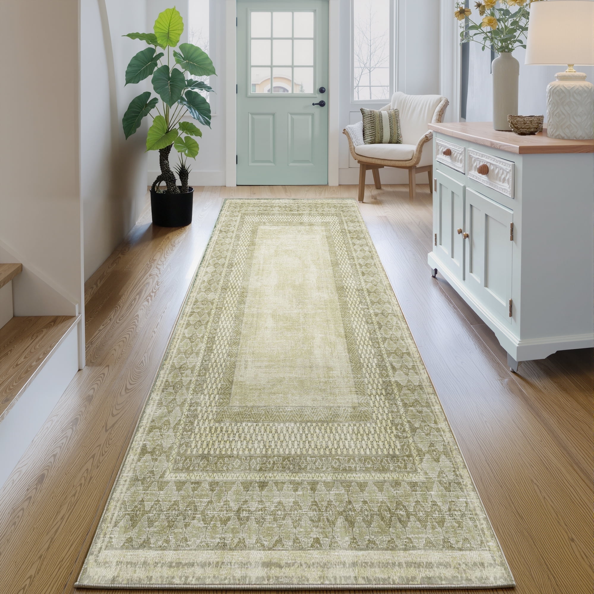 NICETOWN 2'x6' Hallway Runner Rug， Machine Washable Non-Slip Stain ...