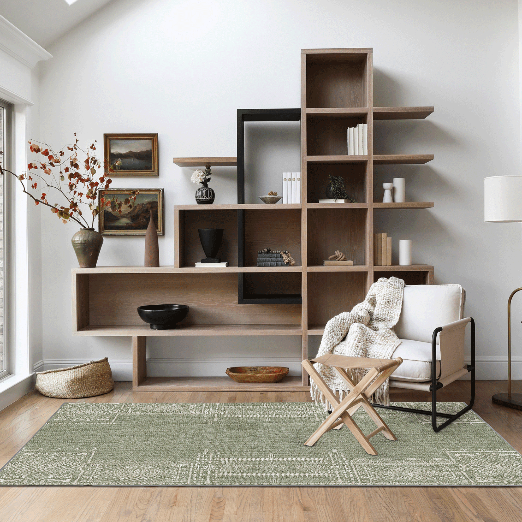 Coodeto 3'x5' Area Rug for Bedroom, Machine Washable Modern Area Rug ...