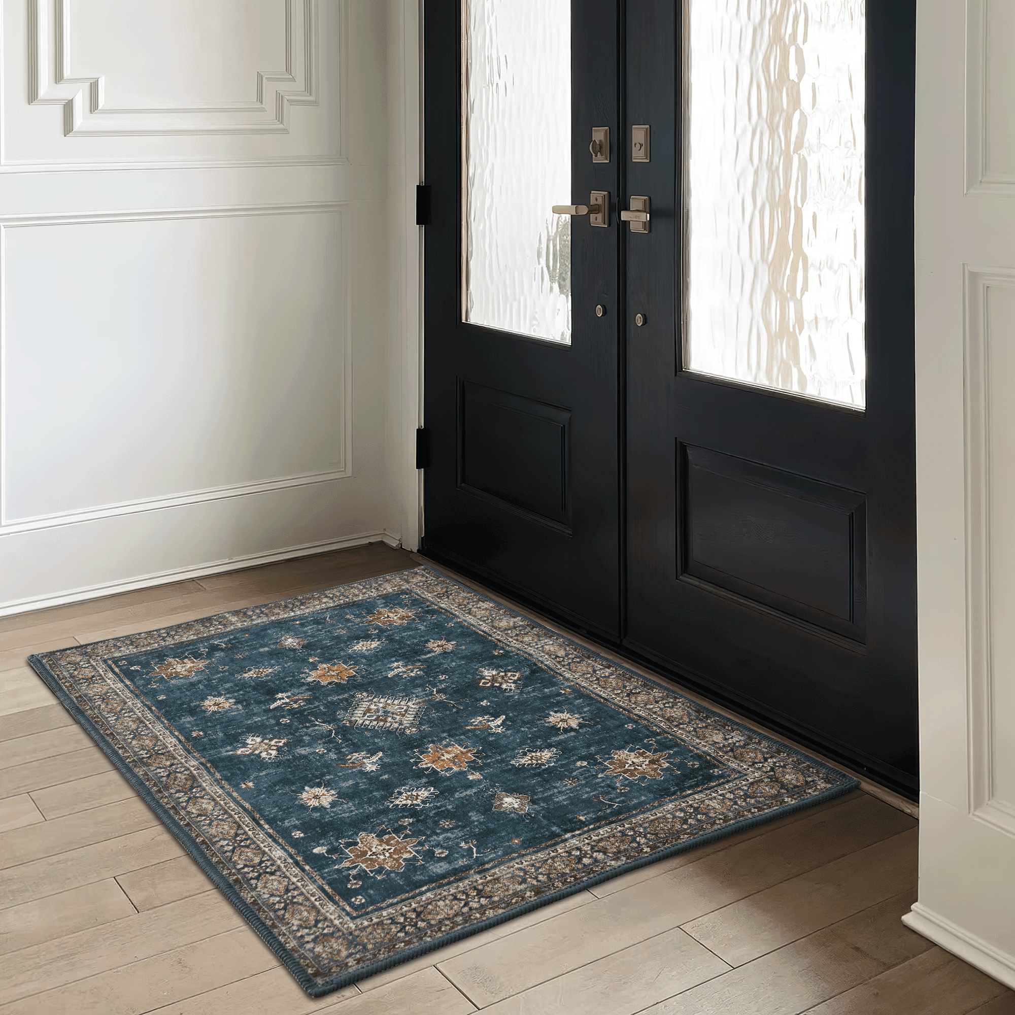 Coodeto Area Rug 2'x3' Entryway Rug, Machine Washable Non-Slip Stain ...