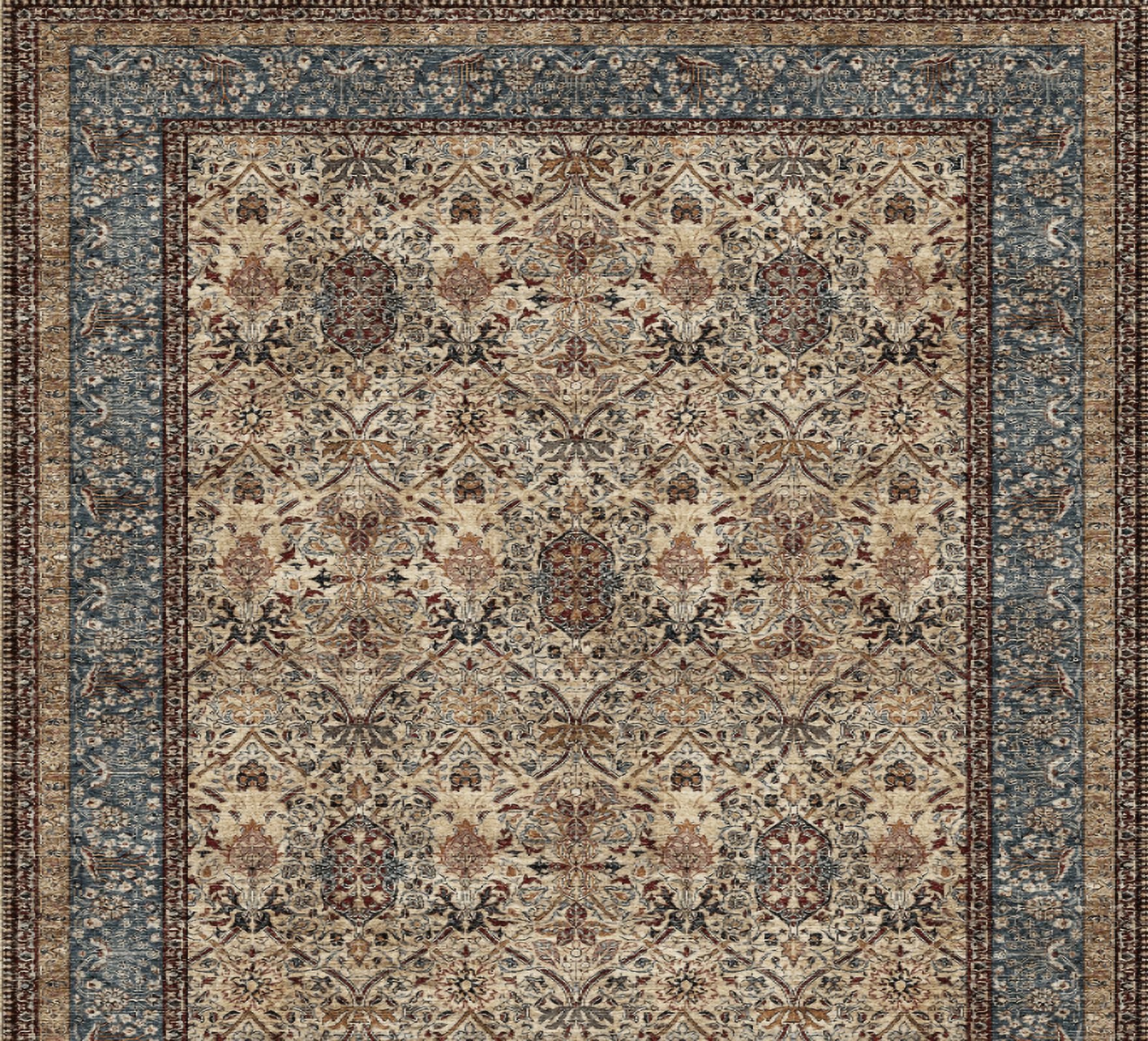Coodeto Area Rugs 8'x10' Washable Vintage Floral Rug, Non-Slip Stain ...