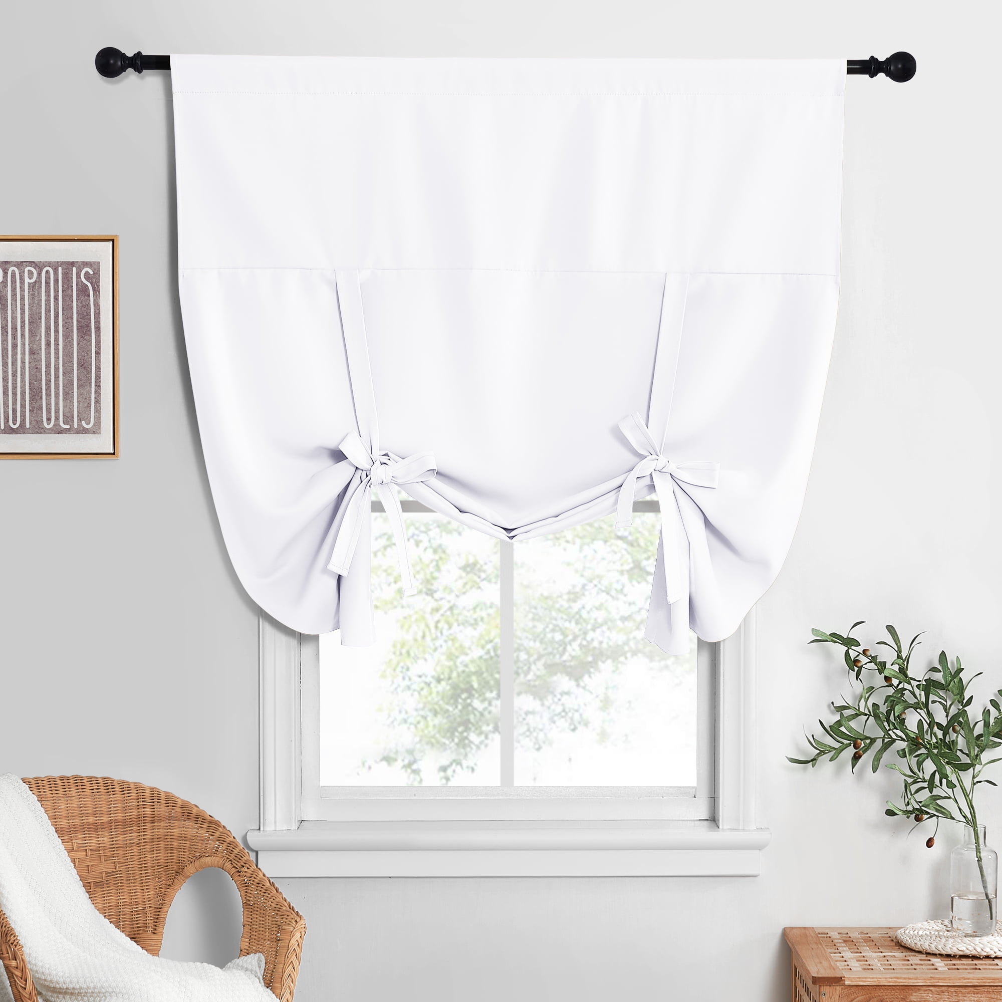 Coodeto Blackout Curtain Thermal Insulated Adjustable Tie Up Shade ...