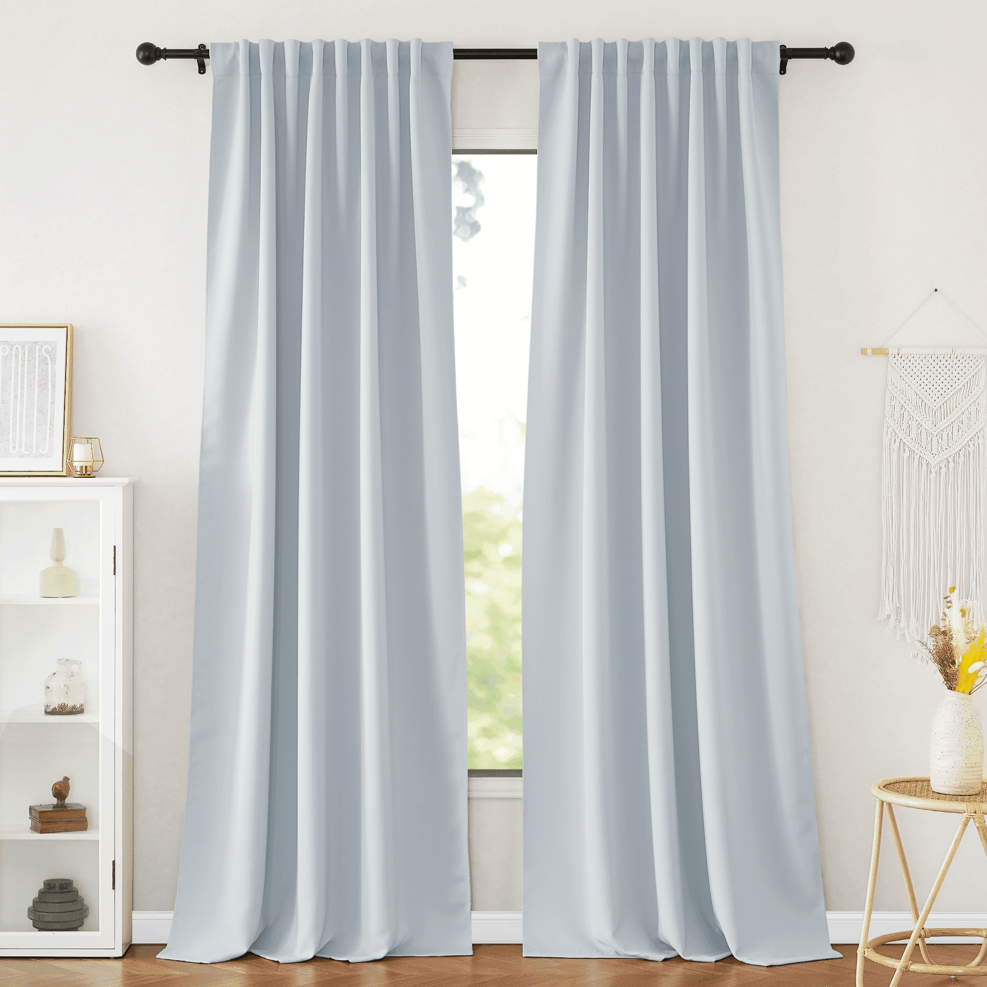 NICETOWN Blackout Curtains for Bedroom Windows 84 inch Long, Rod Pocket ...