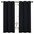 Coodeto Blackout Curtains for Living Room Black, Set of 2, W42 x L68 ...