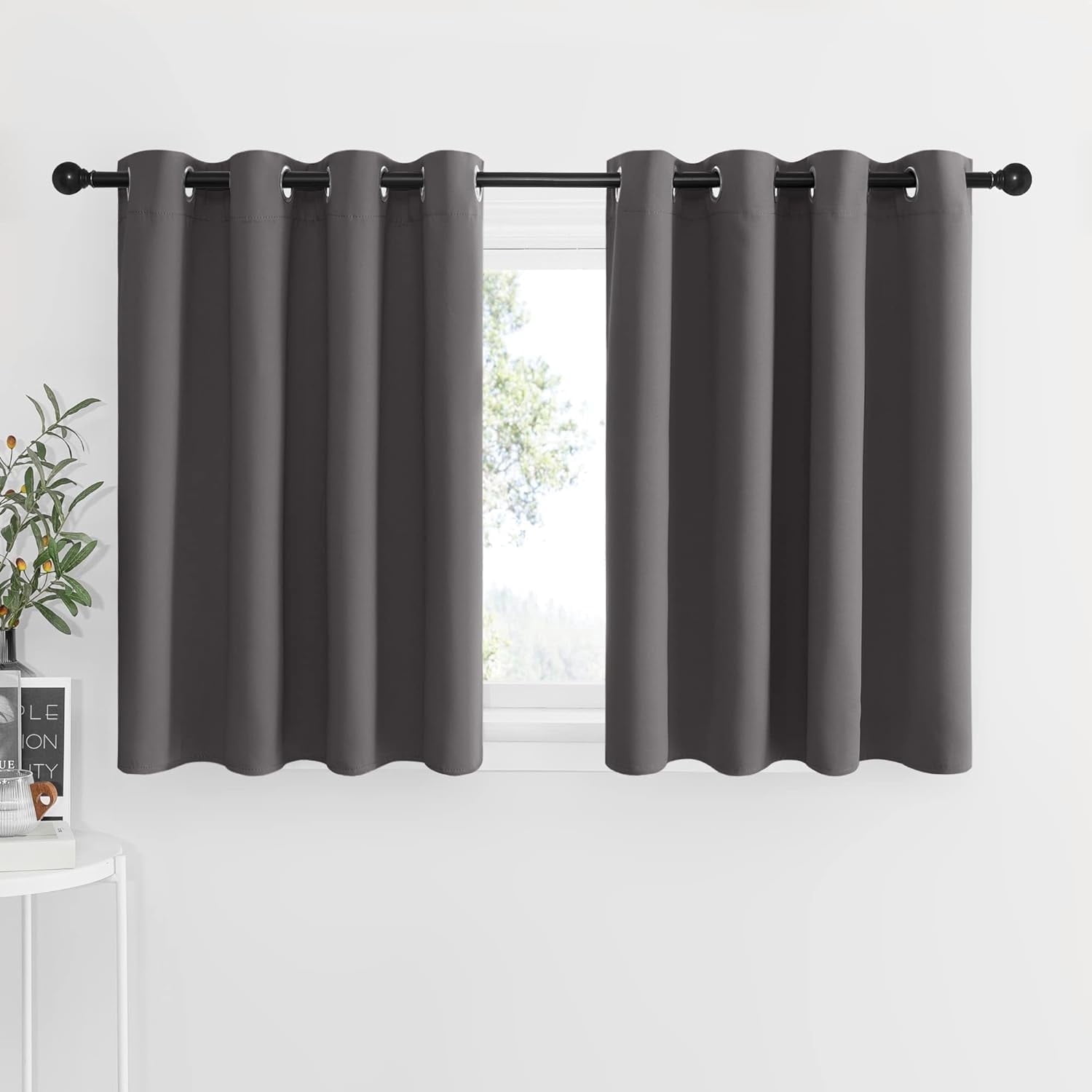 NICETOWN Blackout Kitchen Curtains 52x36 inch, Thermal Insulated Room ...